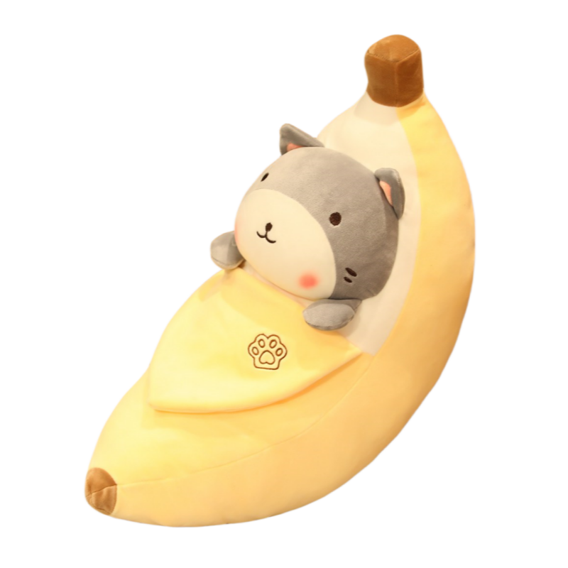 Игрушка-подушка унисекс Mise в виде дольки арбуза с милой собачкой, 100CM EU, Gray Cat Peeling Banana
