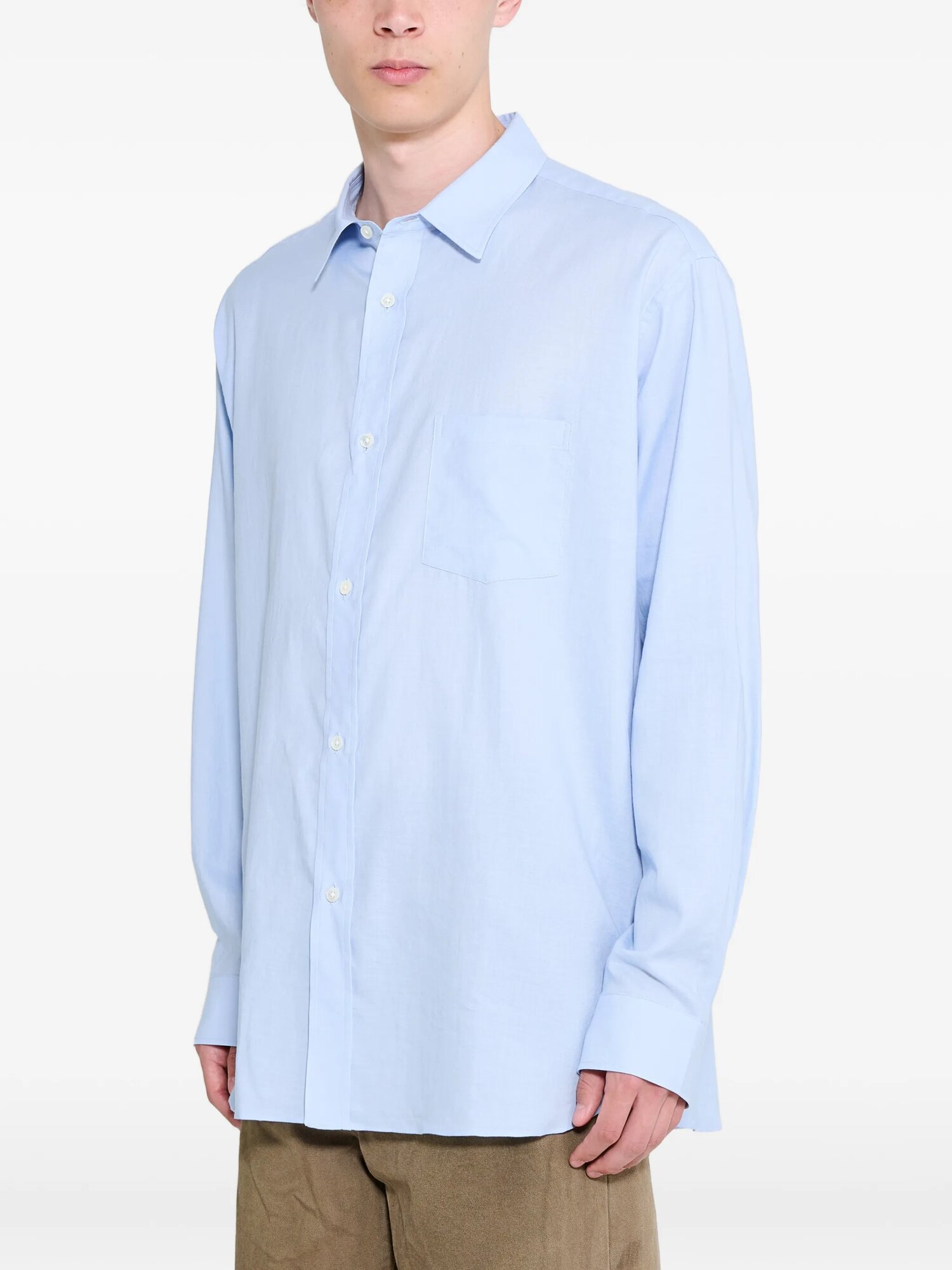 Рубашка ssstein Oversized placket shirt, размер L, Синий принт — фото 1