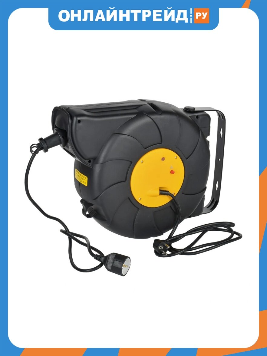 Удлинитель на катушке Iek TWIST 1х25м с заземл. автосмотка 16А IP20 ПВС 3х1.5, TW-KP27-16-01-25-02