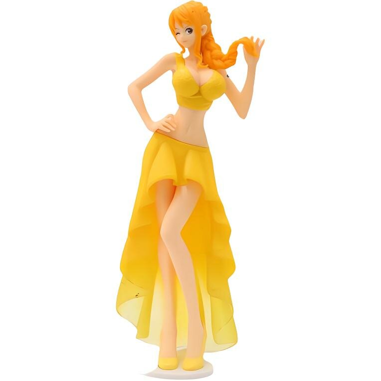 Фигурка унисекс BANPRESTO Nami LEW Glass Factory, One Piece, желтое свадебное платье, бонус, 22 см