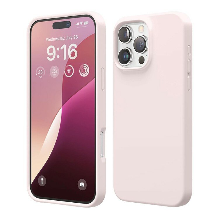 Силиконовый чехол для iPhone 16 Pro, Soft silicone (Liquid) Lovely Pink
