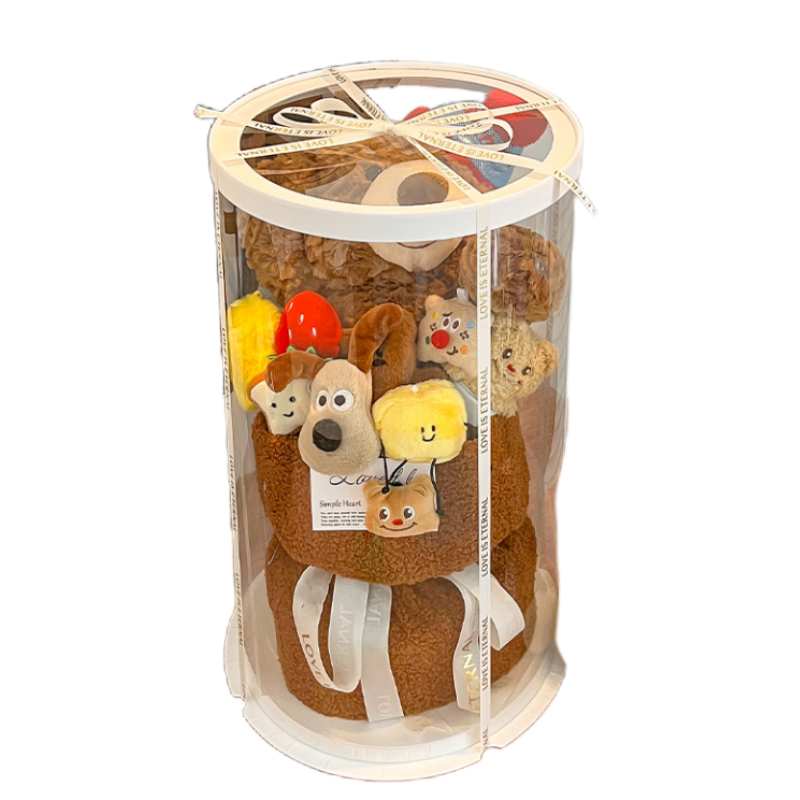 Плюшевый букет унисекс XIONGJUN "Свежий взгляд", Birthday Hat Bear Bouquet - Box, 60CM EU