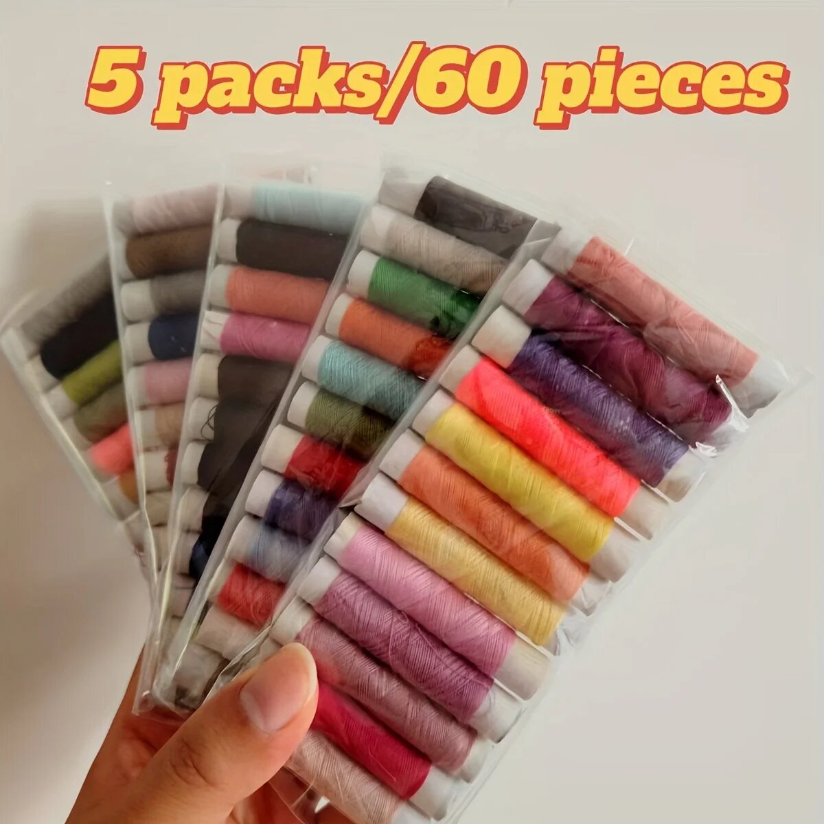Полиэстеровые швейные нитки 402, набор 12/60 шт. 60pcs