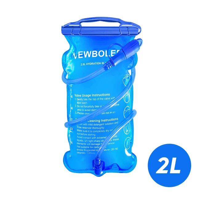NEWBOLER Гидратор из PEVA 1Л/1,5Л/2Л/3Л для бега Синий, Blue-2L
