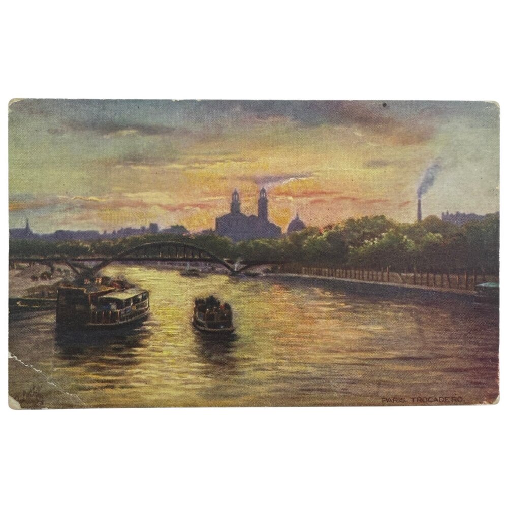 Почтовая открытка "Мосты Парижа" 1905-1915 гг. Raphael Tuck & Sons. Великобритания