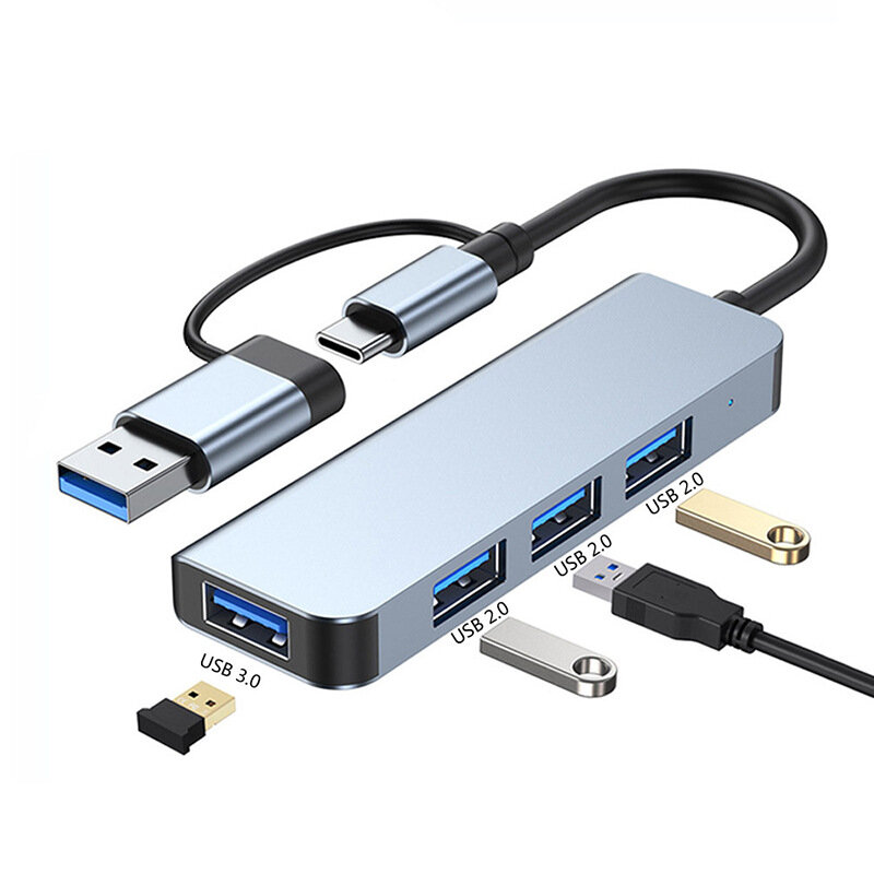 Многофункциональный USB-C разветвитель 4 в 1 , USB 3.0 порты, USB 2.0 порты, MacBook Pro/Air и ПК