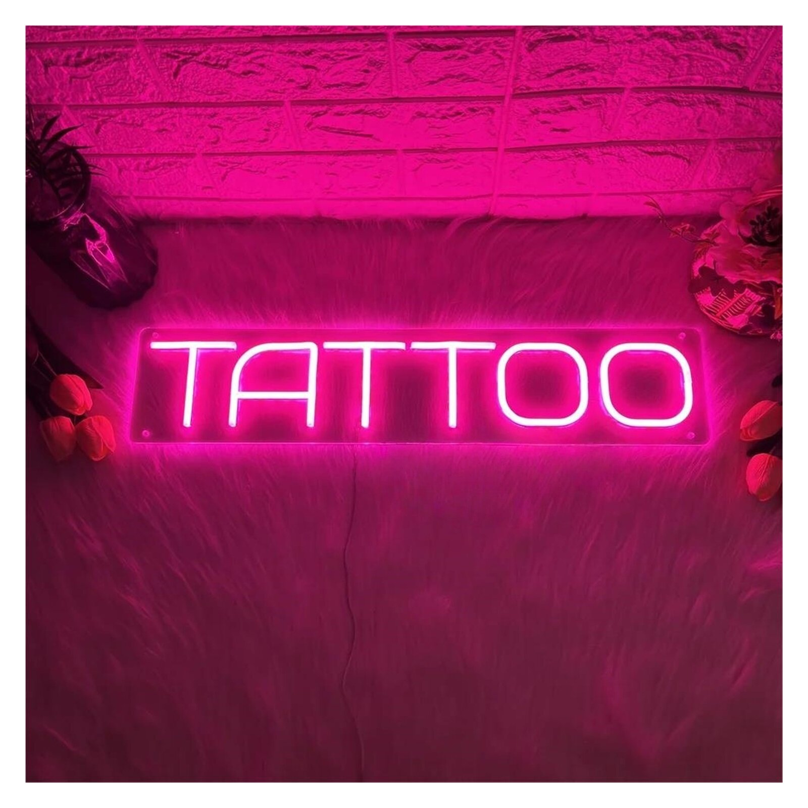 Tattoo Неоновая Вывеска «Татуировка» 45смx10,5см