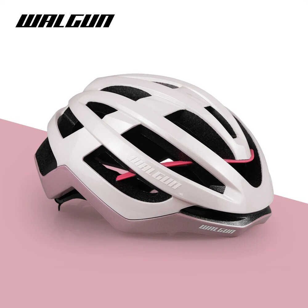 Велошлем WALGUN Glossy-Pink White RM-1