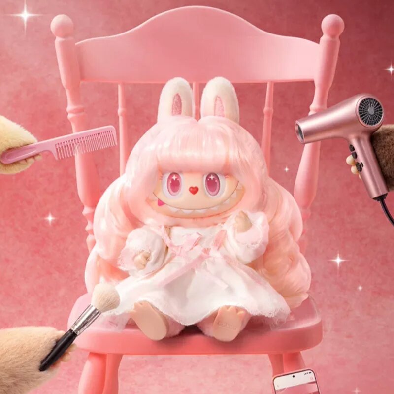 POP MART LABUBU THE MONSTERS HAIR SALON SERIES винил плюшевый брелок VELVET NOON