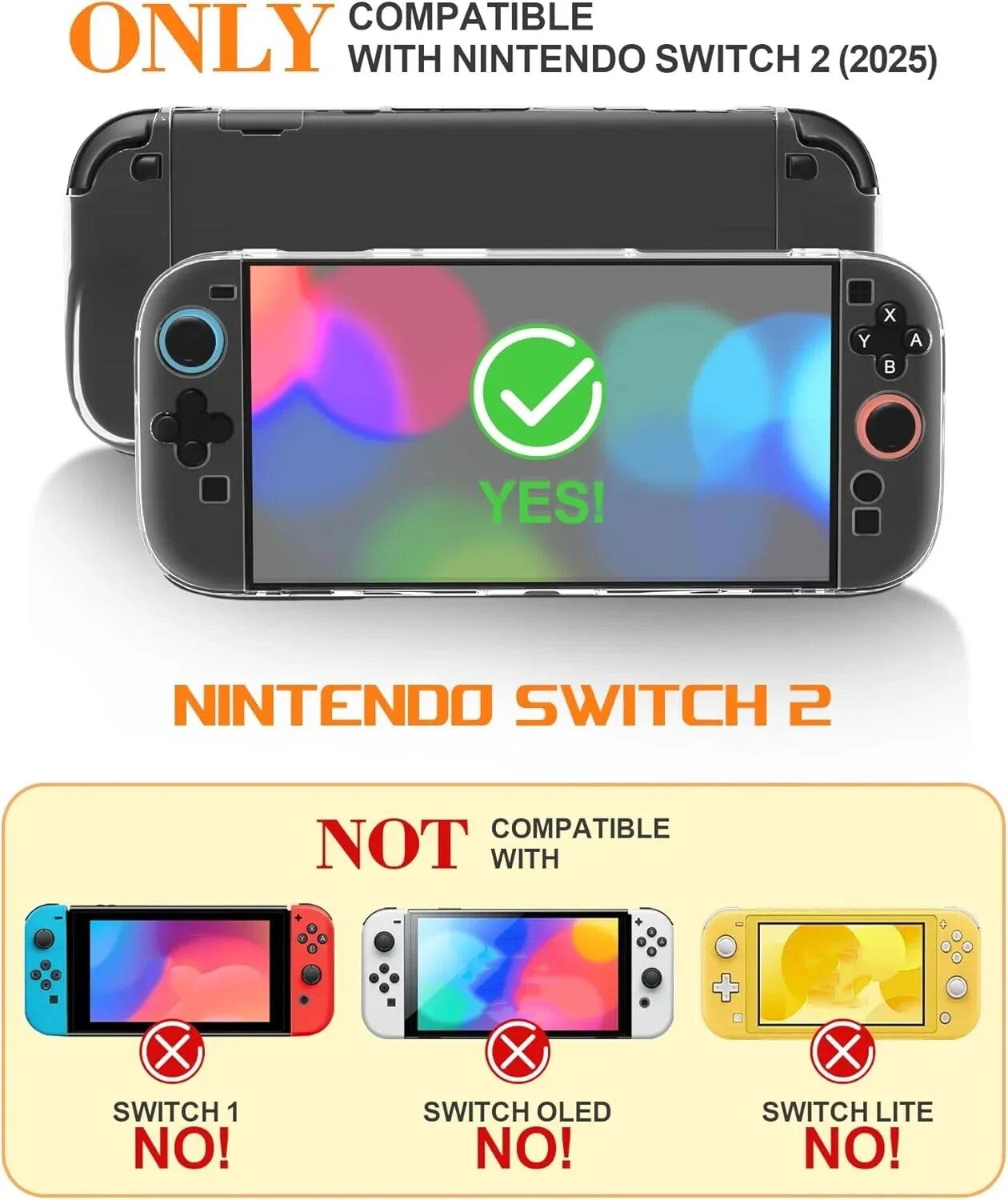 Противоударный чехол TECTINTER для Nintendo Switch 2 Transparent — фото 1