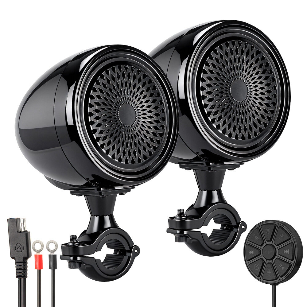 Автомобильная аудиосистема для мотоцикла 1000W Bluetooth 6.0 IP67 водонепроницаемый динамик черный встроенный 2 канала