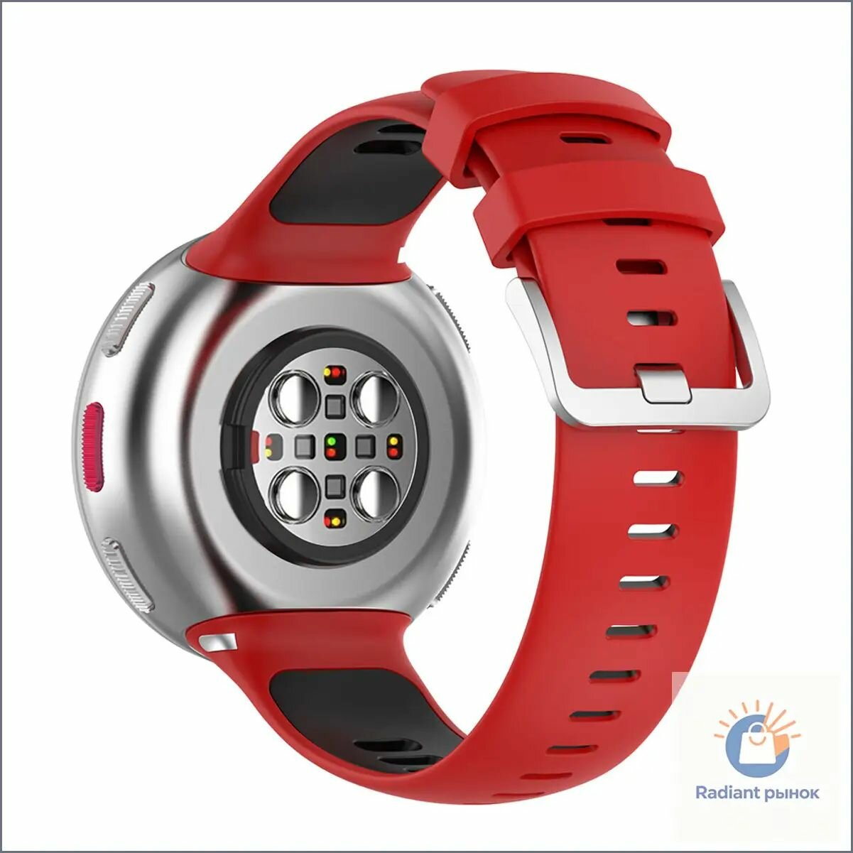 Силиконовый ремешок для часов Polar Vantage V2, красно-чёрный, 230 27 мм