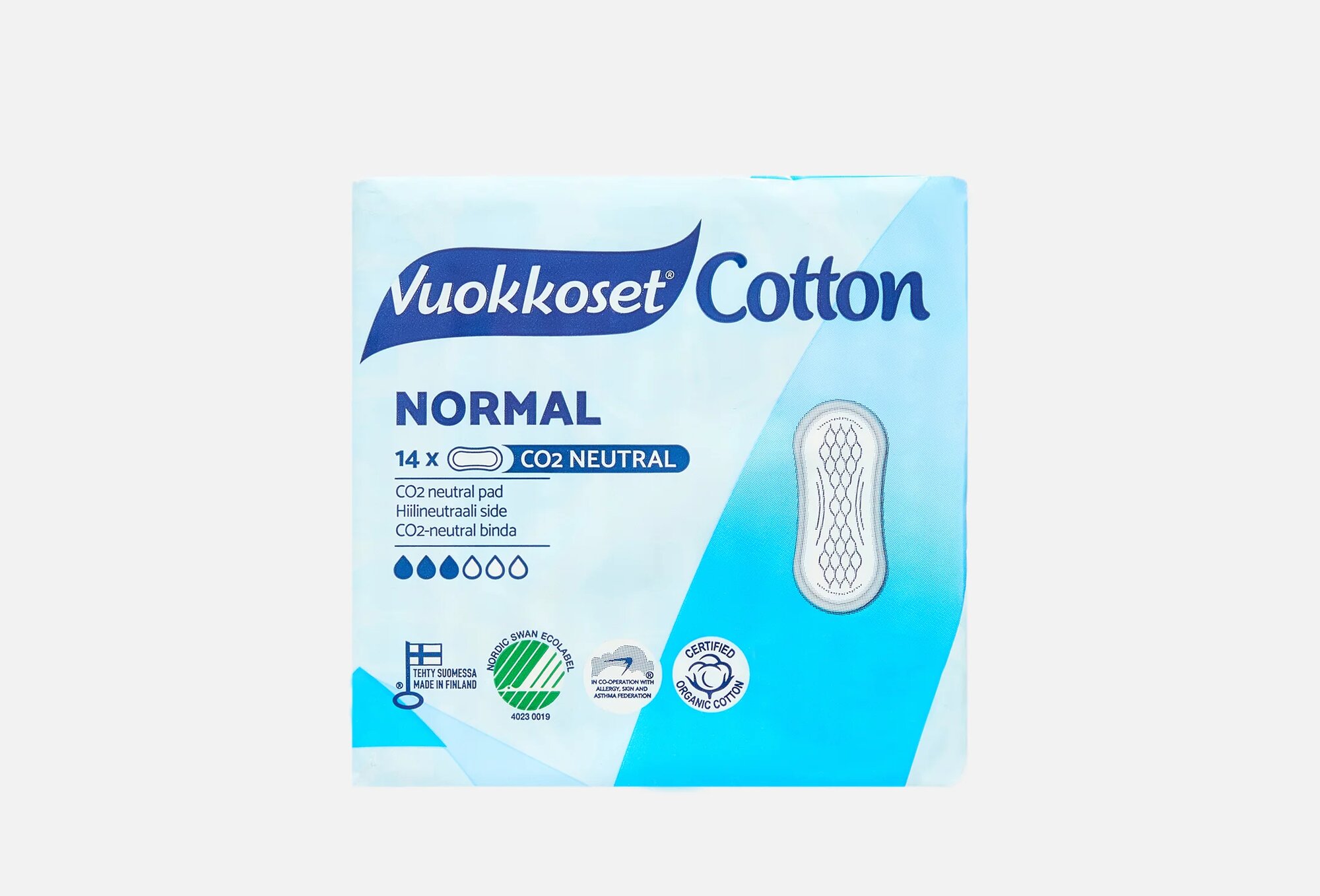 Vuokkoset Cotton normal Гигиенические прокладки 14шт