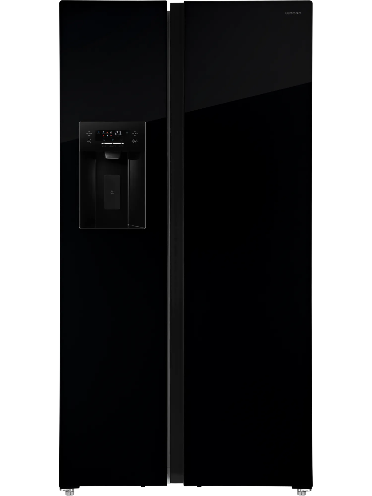 Холодильник HIBERG i-RFS 655 GB, черное стекло, общий объем 580 л