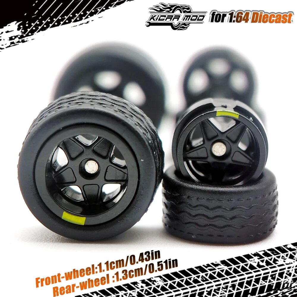 KICARMOD 1/64 Колеса Черный/Black Yellow tag
