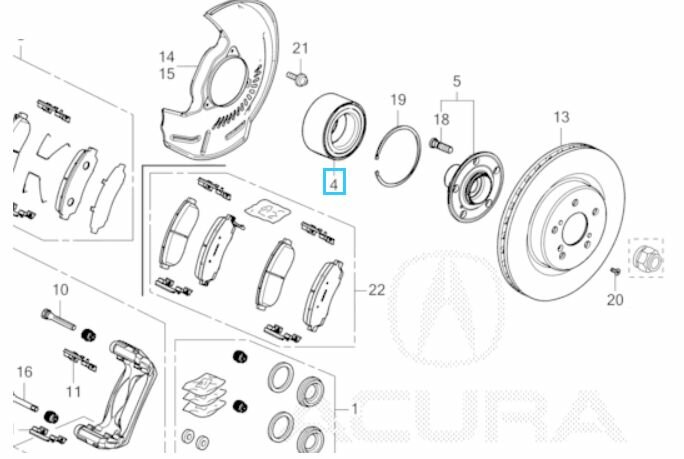 Подшипник ступичный; Артикул Honda/Acura: 44300TGVA01 (Оригинал)