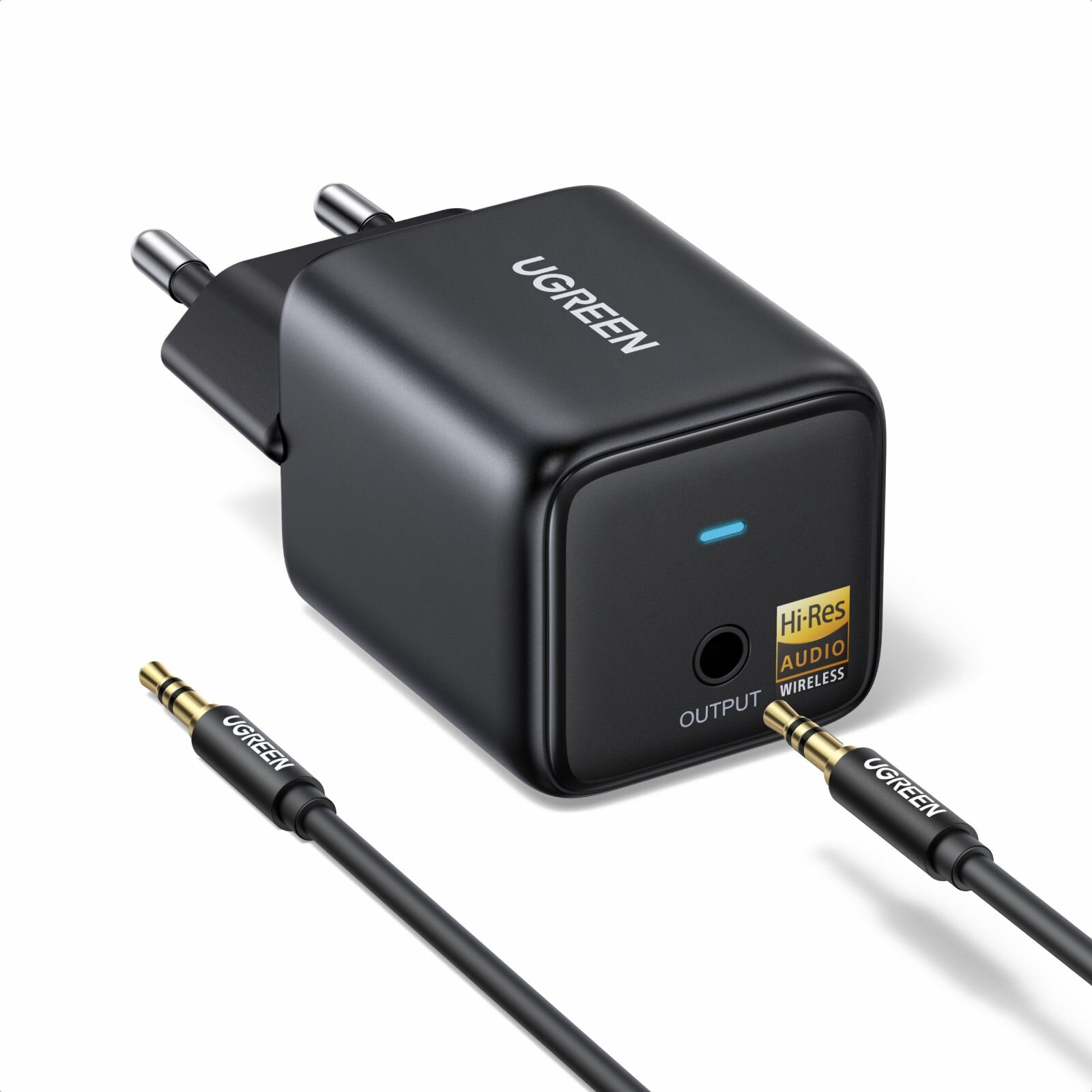 Аудиоадаптер Bluetooth приемник сетевой UGREEN BT523 (65059) Home Bluetooth 6.0 Audio Receiver EU. Цвет: черный