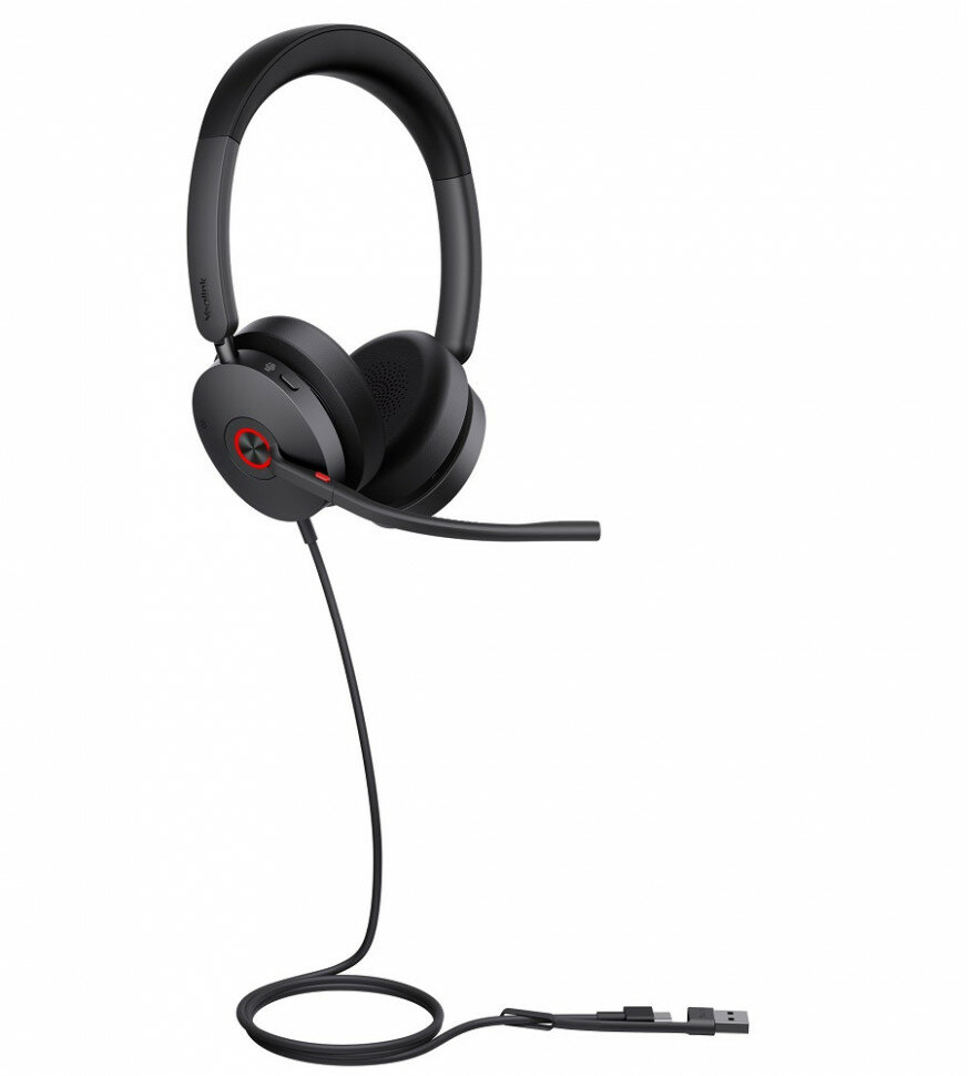 Проводная USB-гарнитура Yealink UH48 Dual UC, HD звук, ANC, LED-индикатор, USB-C/A