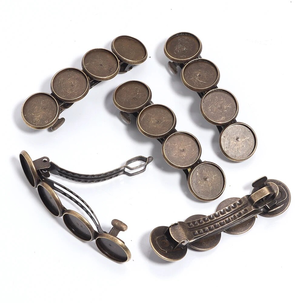 Медные заколки для волос Tiparts 5 шт, 12 мм Коричневый, Antique Bronze4Trays