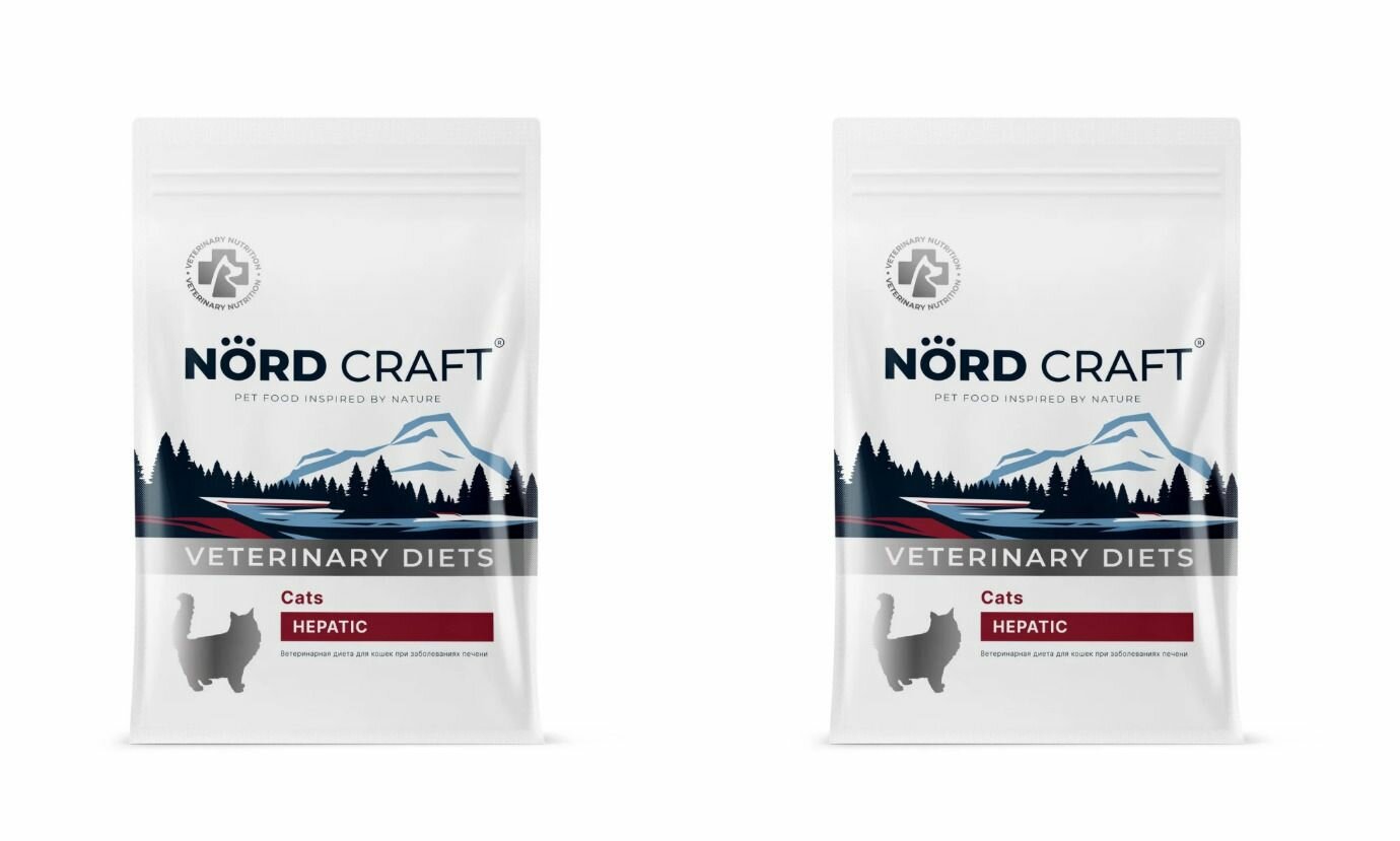 NORD CRAFT Корм сухой для кошек Hepatic, при заболеваниях печени, 400 г, 2 уп