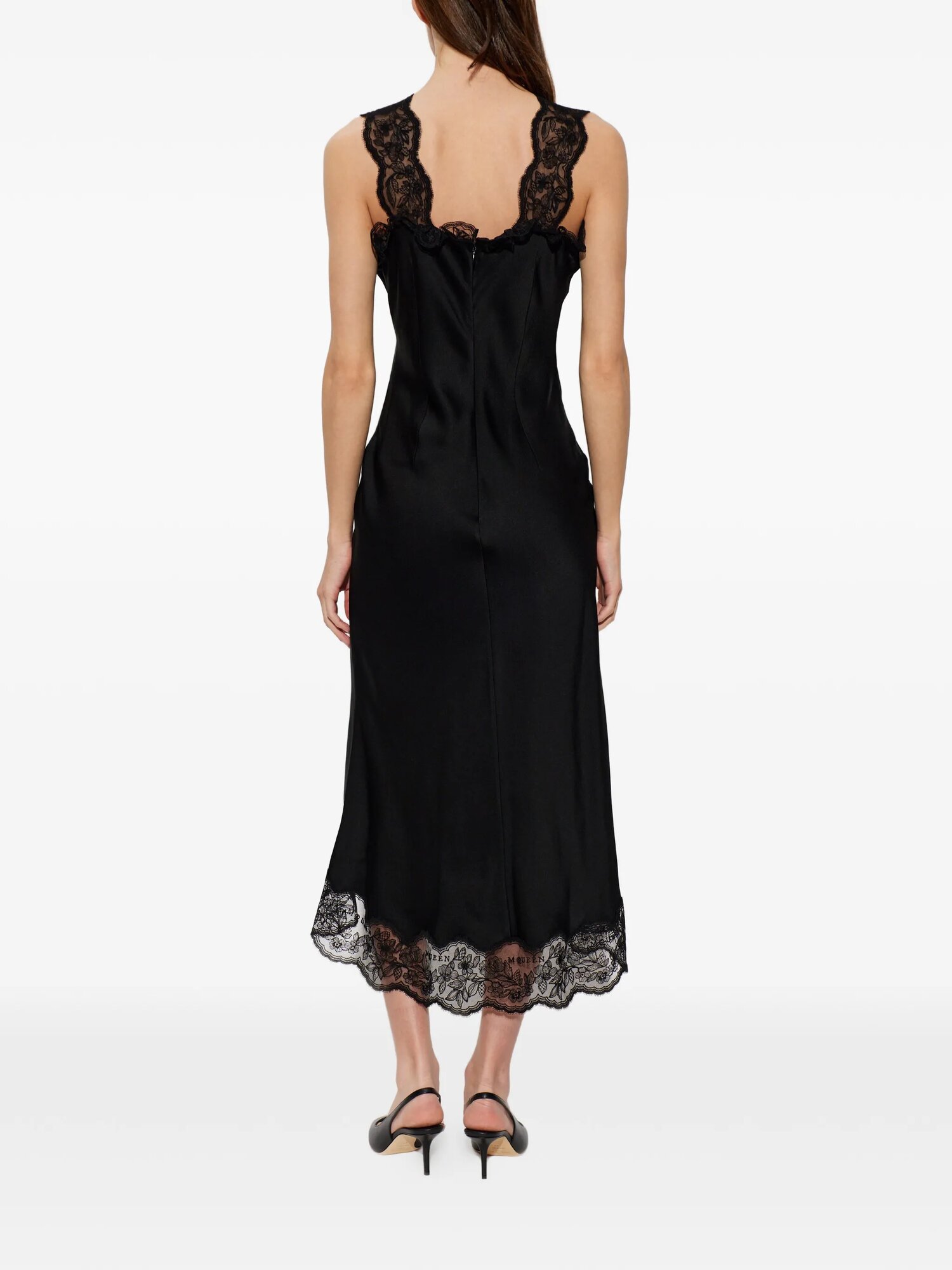 Платье Alexander McQueen Lace-insert midi dress, размер 42 — фото 1