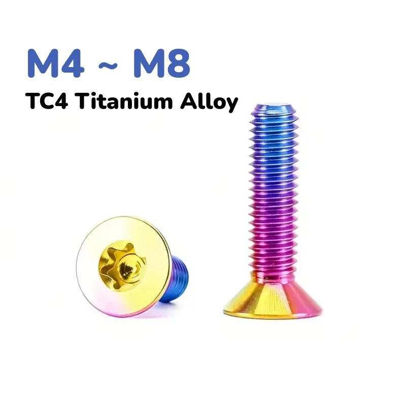 Винты Torx из титанового сплава TC4 M4 M5 M6 M8 для велосипедов и мотоциклов M8x40mm(1pcs)