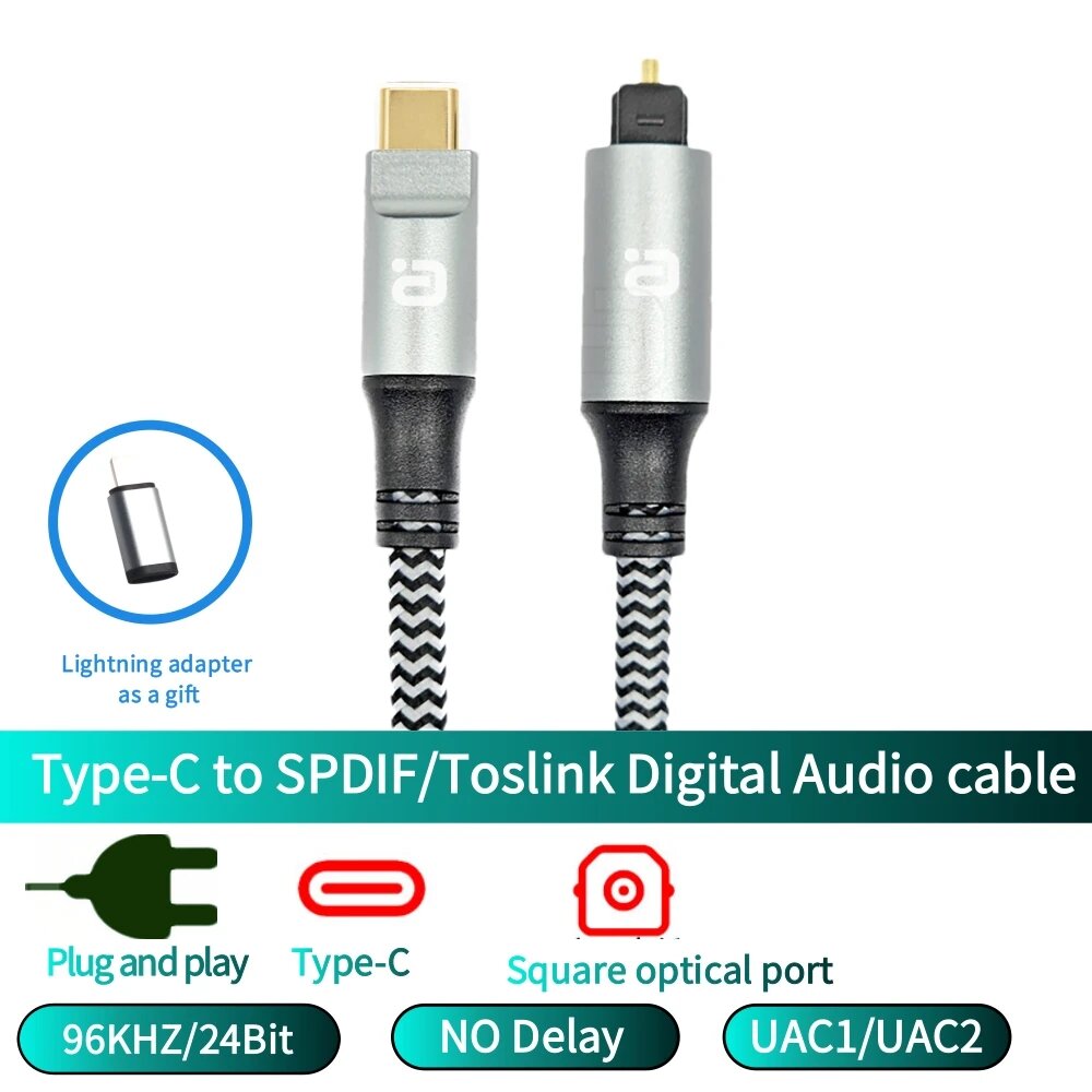 AYINO USB-C - Optical кабель, 3 м, Lightning