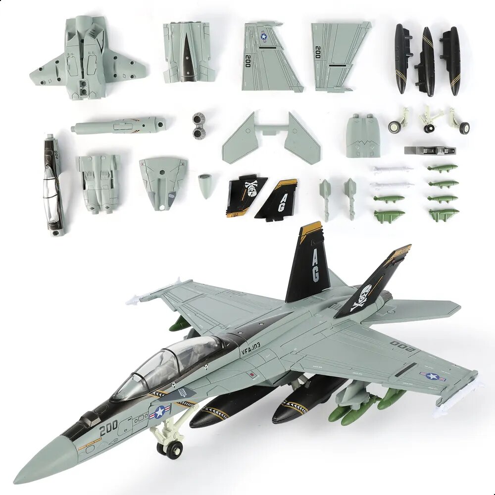 Детская сборная модель истребителя F-18 Jolly Rogers, SEBUNAS, 1:72, 36 деталей