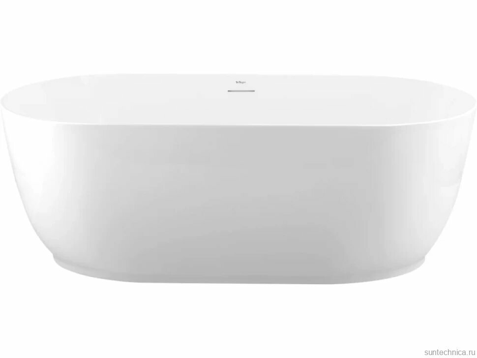 Акриловая ванна BelBagno BB413 170x80 см, отдельностоящая, белая матовая, овальная, со сливом-переливом, с донным клапаном, фурнитура белая