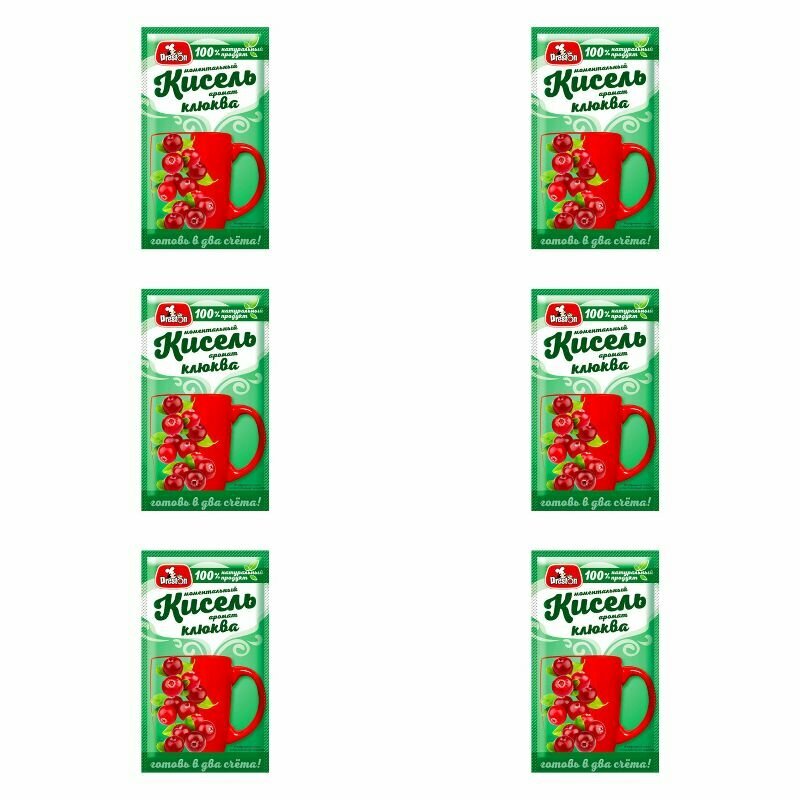 Preston Кисель моментальный, клюква, 30 г, 6 штук