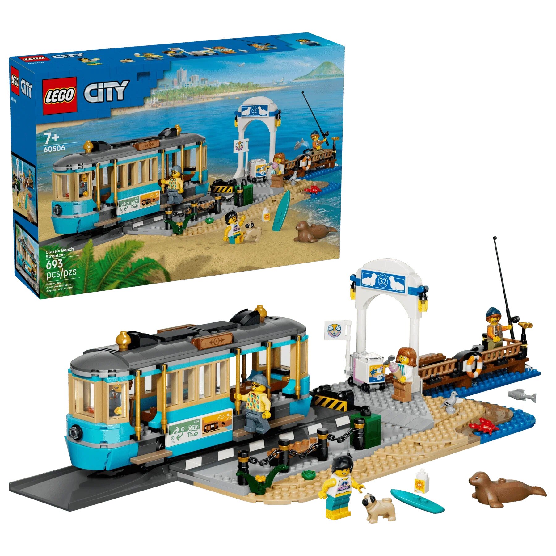 Конструктор LEGO City Классический пляжный трамвайчик 60506, 693 детали, от 7 лет