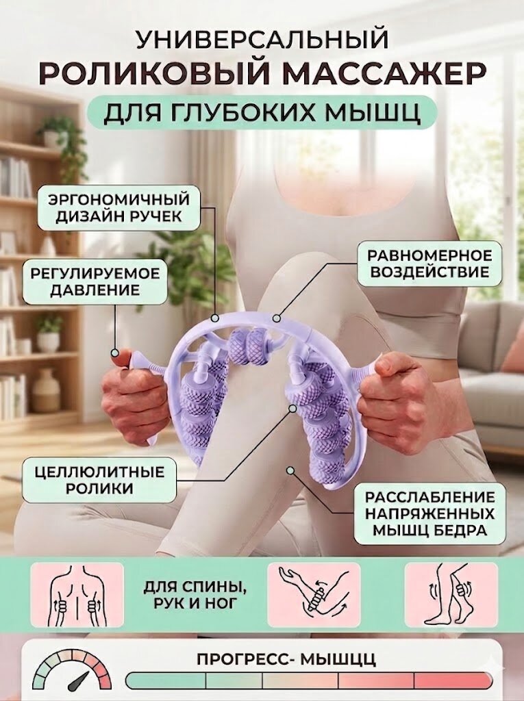 Антицеллюлитный массажер роликовый массажер для ног рук тела