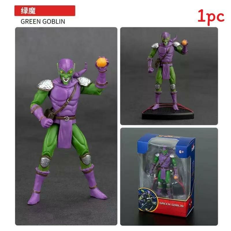 Spider man classic pvc фигурка персонажа с подвижными суставами для подарка и выставки зеленый гоблин