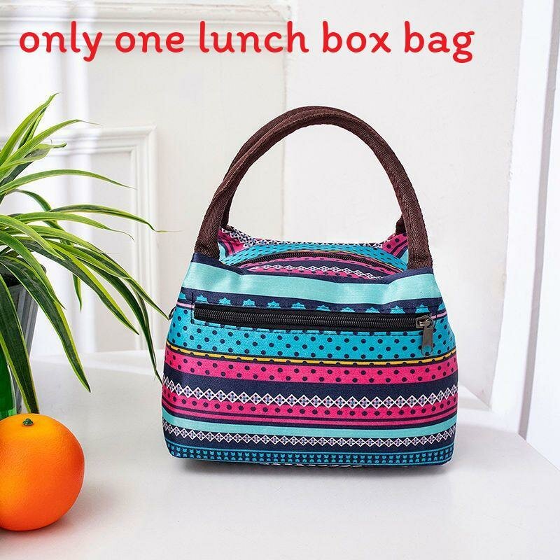 Stylish insulated lunch carrier with polyester material for gift and everyday use vintage