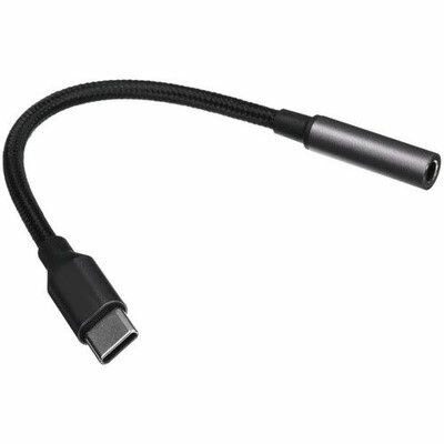 Кабель USB Type-C - jack 3.5 мм черный — фото 1