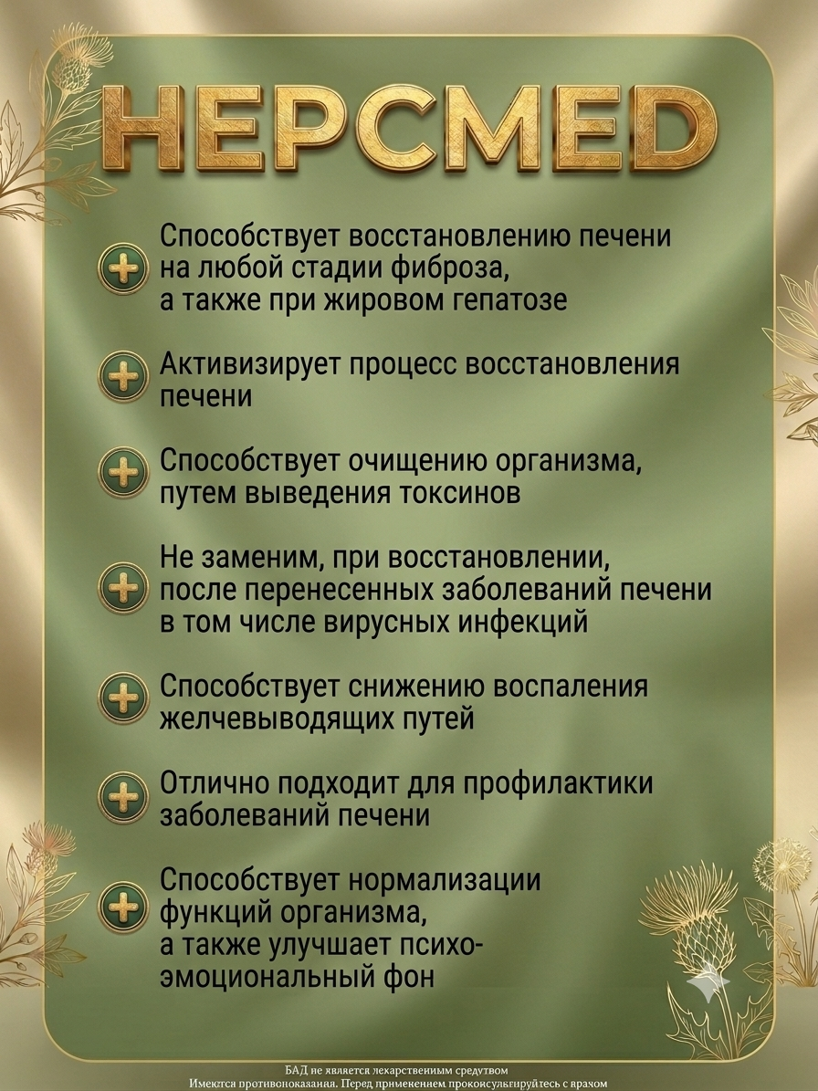 Многокомпонентный БАД Hepcmed/Восстановление и защита печени/60 таб. 1150 мг/Гепатопротектор натуральный/БАД для печени — фото 1