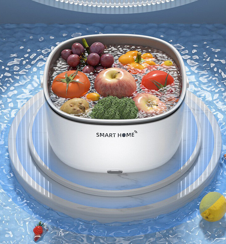Ультразвуковая мойка для овощей, фруктов, мяса и морепродуктов, Портативная ультразвуковая мойка для продуктов