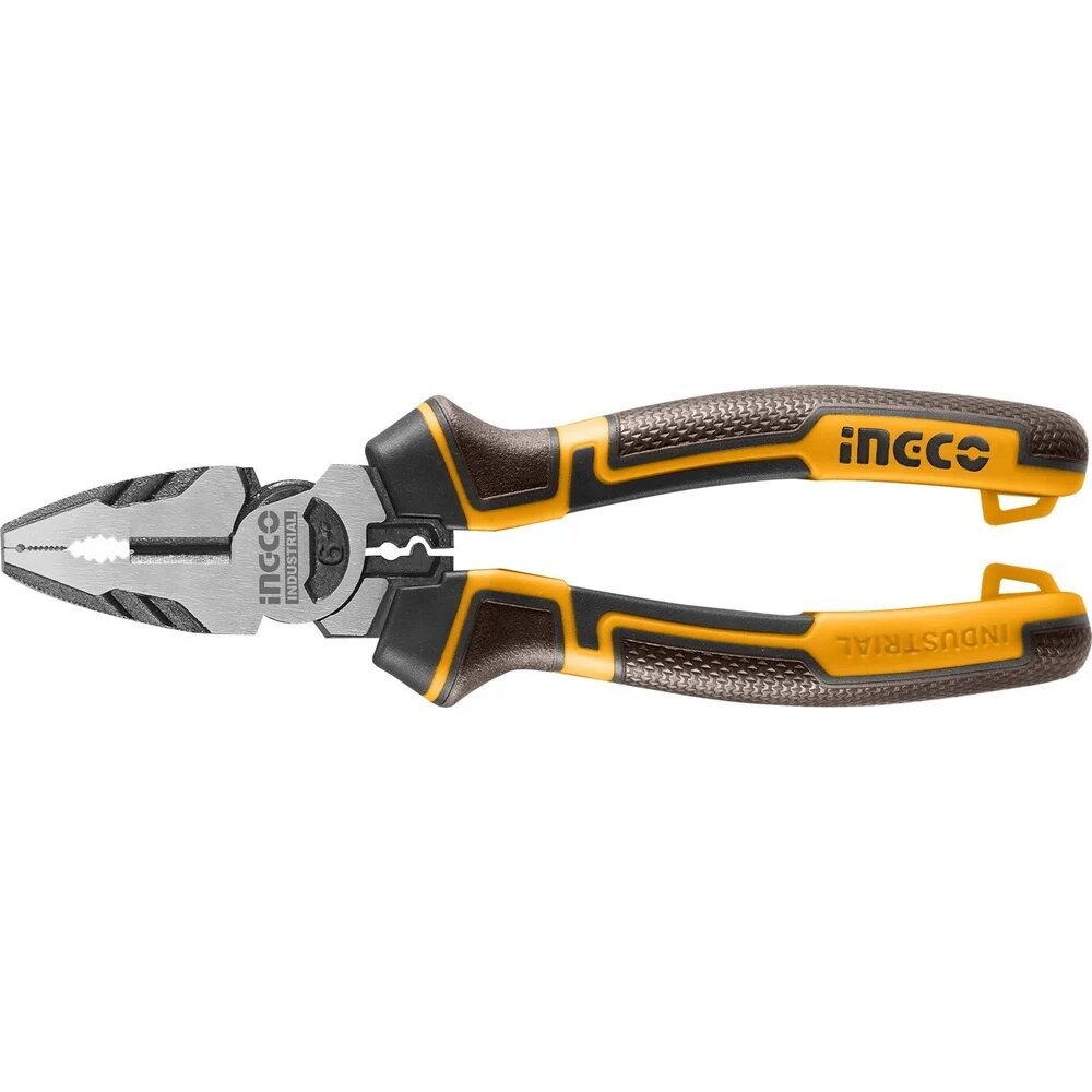 Плоскогубцы INGCO комбинированные 160мм SUPER INDUSTRIAL HHCP28160, для опрессовки разъемов наконечников, пластиковый