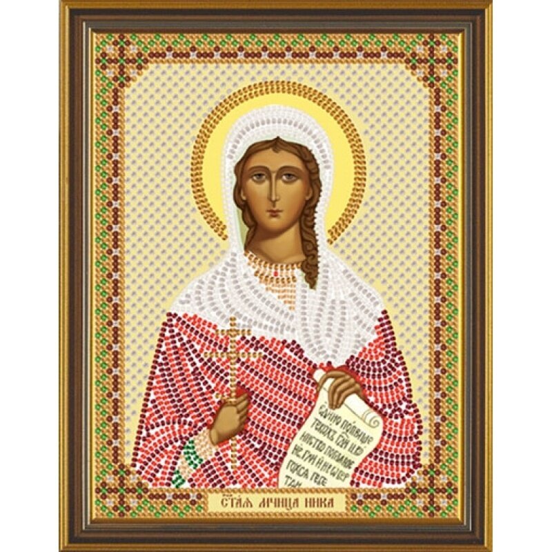 Канва Нова Слобода "Святая мученица Виктория (Ника) Коринфская", ткань с рисунком, 13х17 см (БИС 5113)