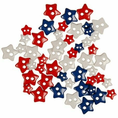 Пуговицы BLUMENTHAL LANSING "Favorite Findings", Звезды, Триколор, микс цветов, 49 шт