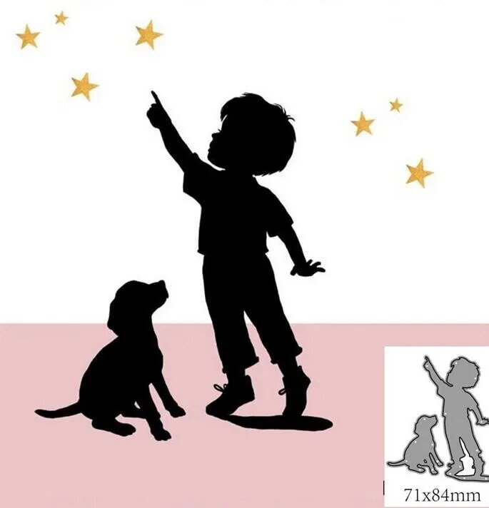 Металлические штампы для скрапбукинга Boy dog dog