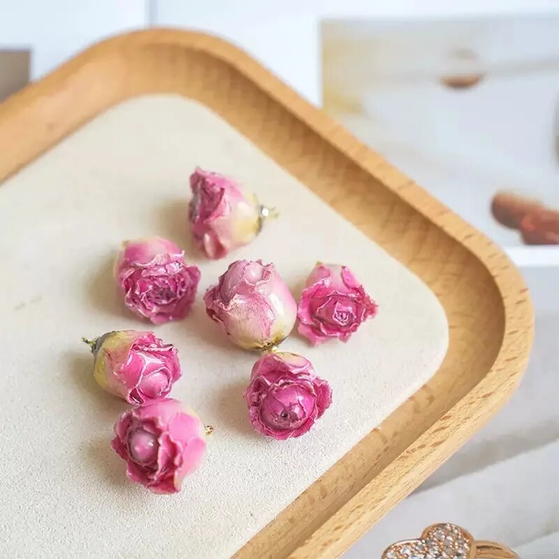 Серьги из эпоксидной смолы с розами, набор 2 шт. Розовый, 8