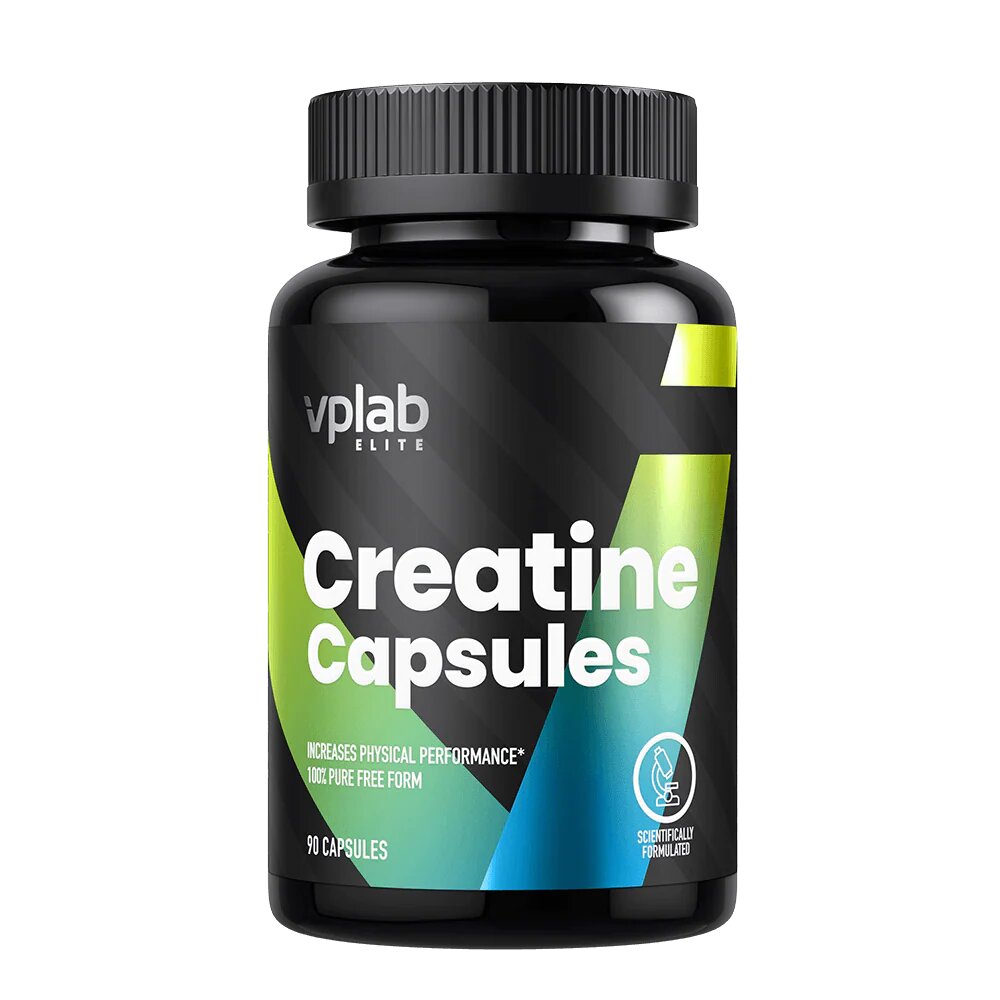 VPLAB Creatine, Креатин моногидрат для набора мышечной массы и выносливости, 90 капсул