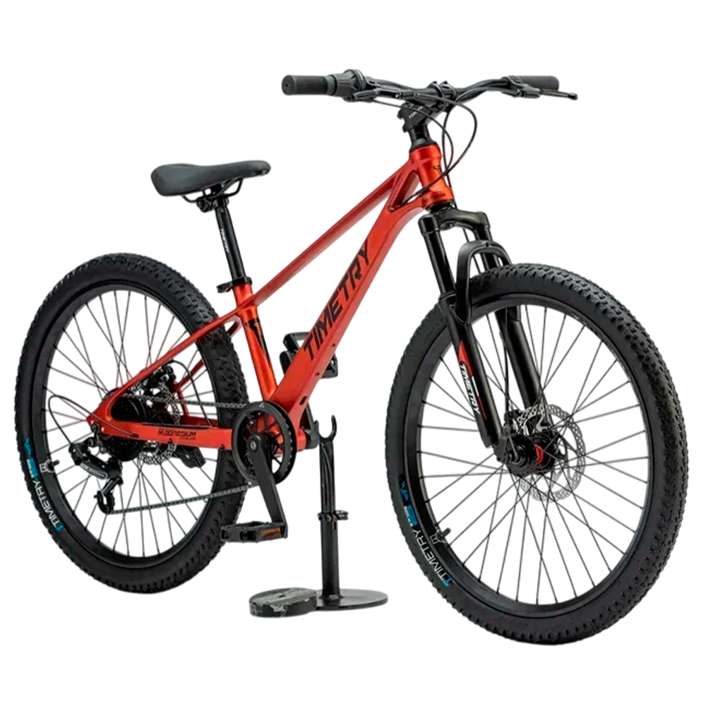 Велосипед горный BREND TIMETRY ORIGINAL TT228, диаметр колес 24", 7 скоростей, рама магний, красный