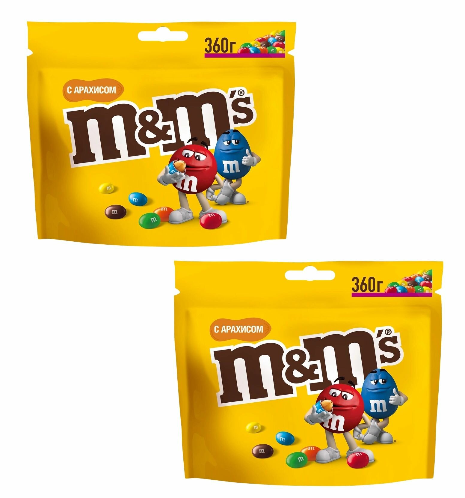 Драже M&M's с арахисом 360 г х 2 шт