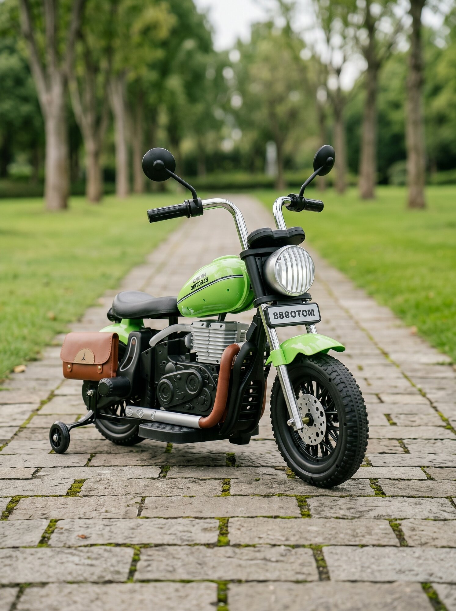 Детский электромобиль / электромотоцикл / мотоцикл HARLEY SMT-988, аккумулятор 12V4.5AH, до 30 кг, зеленый