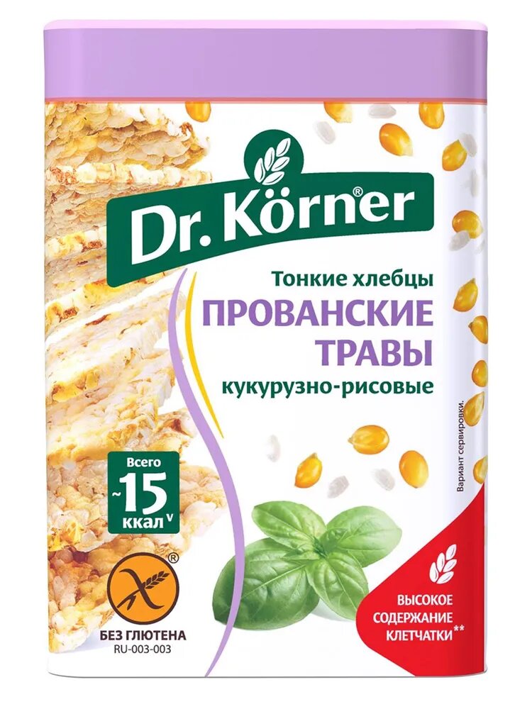 Хлебцы Dr. Korner кукурузно-рисовые с прованскими травами, 100 г