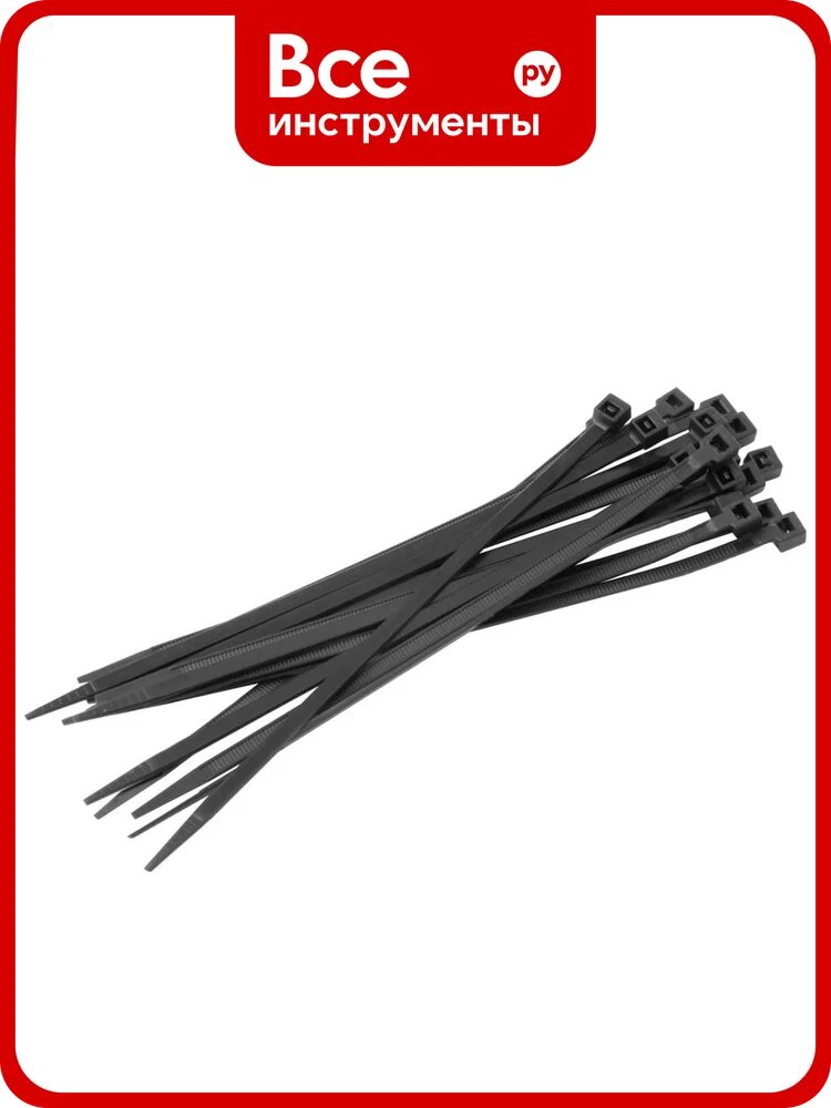 Хомут EKF, 4.8х350 мм, черный, нейлон, 100 шт. plc-cb-4.8x350, стяжка из пластика, устойчивая к ультрафиолету