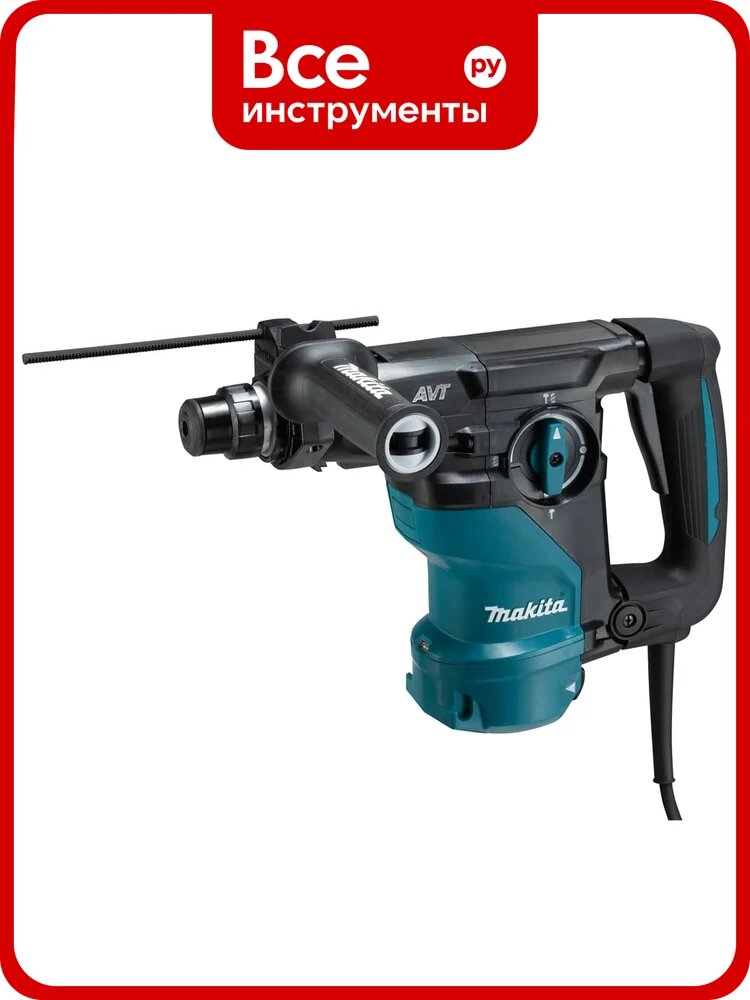 Перфоратор Makita HR3011FCJ с мощностью 1050 Вт, 3 режимами работы и частотой ударов до 4500 уд/мин в кейсе