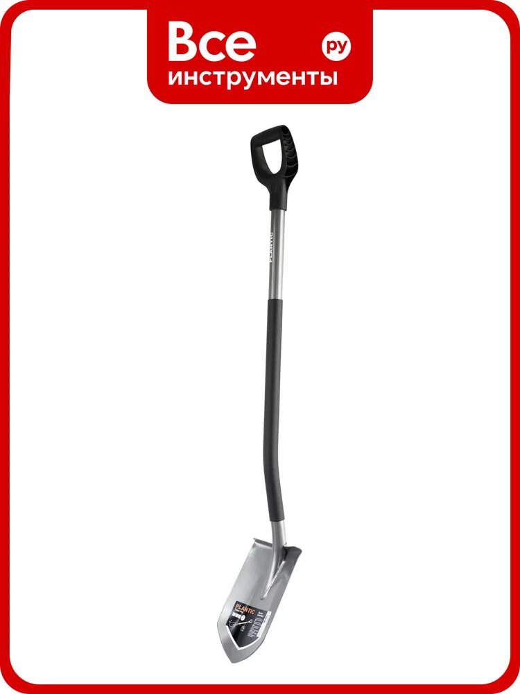 Штыковая лопата Plantic Terra Pro 11002-01, сталь, 28 см, с черенком